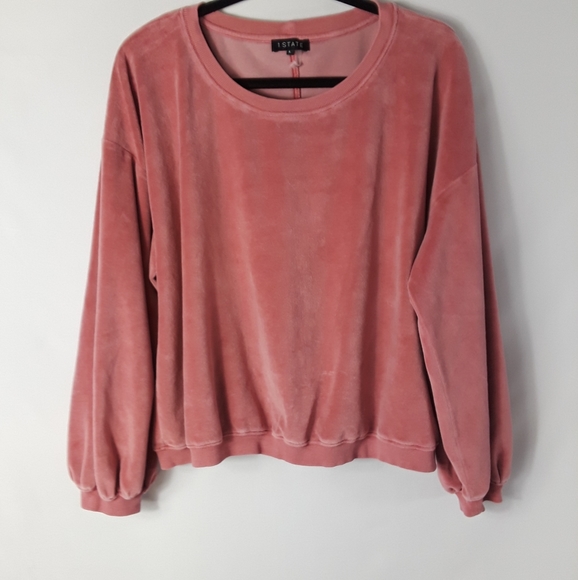 1. State | Tops | State Berry Color Velour Top | Poshmark